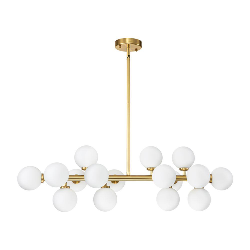 Rennnsan Kaitlyn 16-Light Gold Dimmable Sputnik Contemporary Linear ...