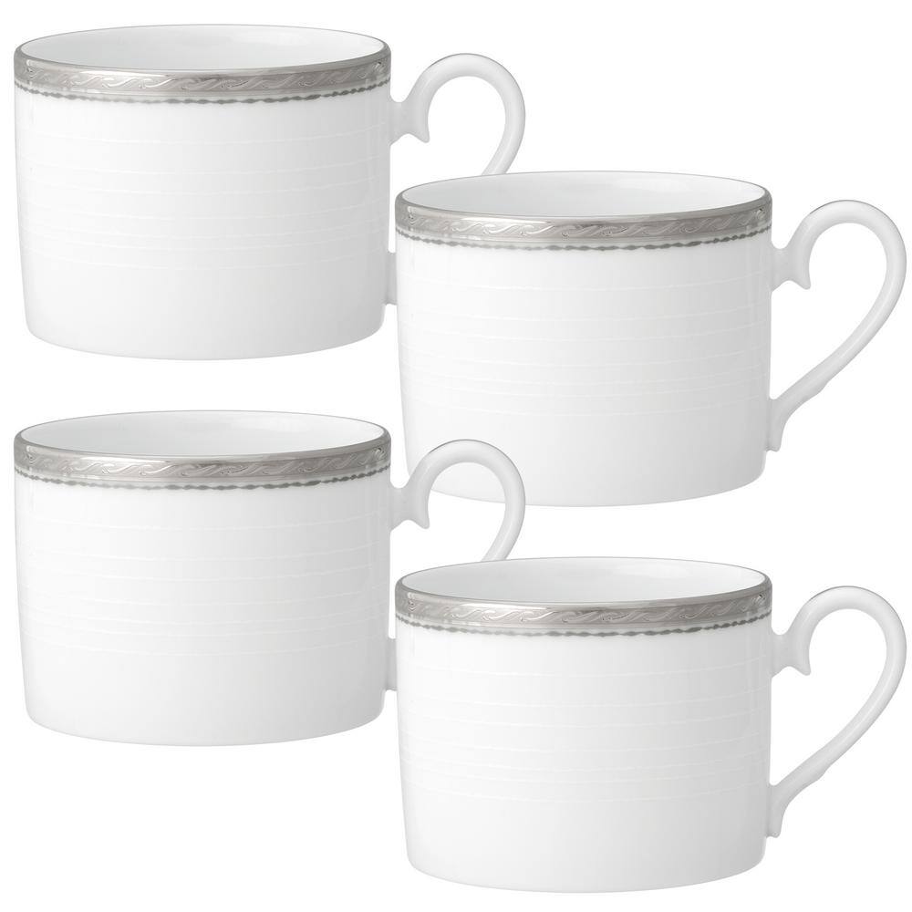 Noritake Whiteridge Platinum 8.5 fl. oz. (White) Porcelain Tea Cups ...