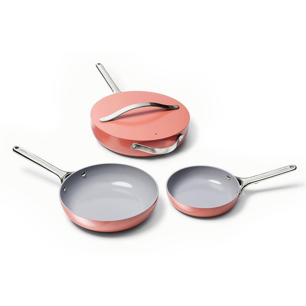Caraway 3-Piece Ceramic Fry Pan Trio Cookware Set in Peracotta CW-BN11 ...