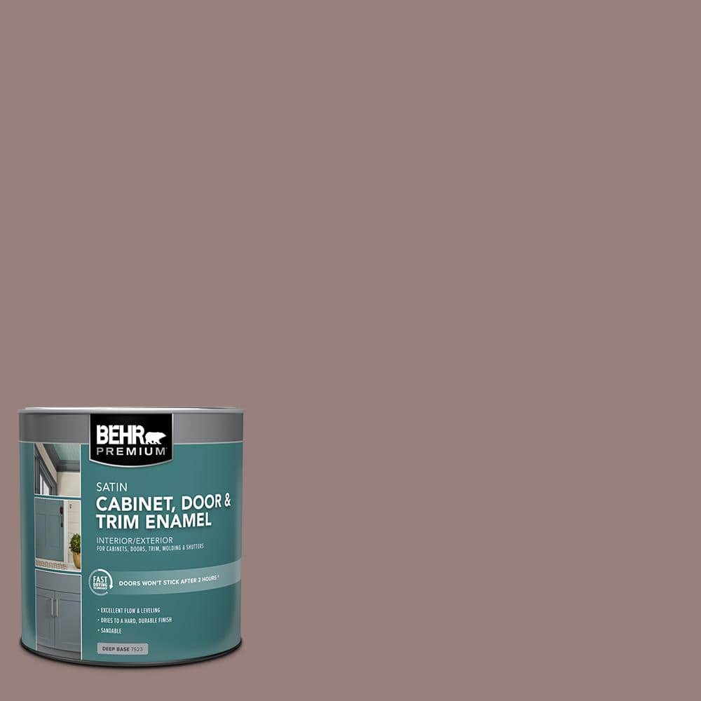 BEHR PREMIUM 1 qt. #N130-5 Mystere Satin Enamel Interior/Exterior ...