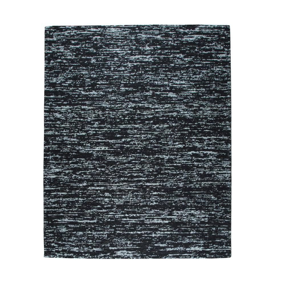 EORC Black 5 ft. x 8 ft. Hand-Knotted Wool Contemporary Natural Modern ...