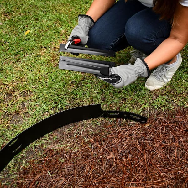 Vigoro 3.75 ft. L Black Metal Tree Ring Landscape Edging Section 867335 ...