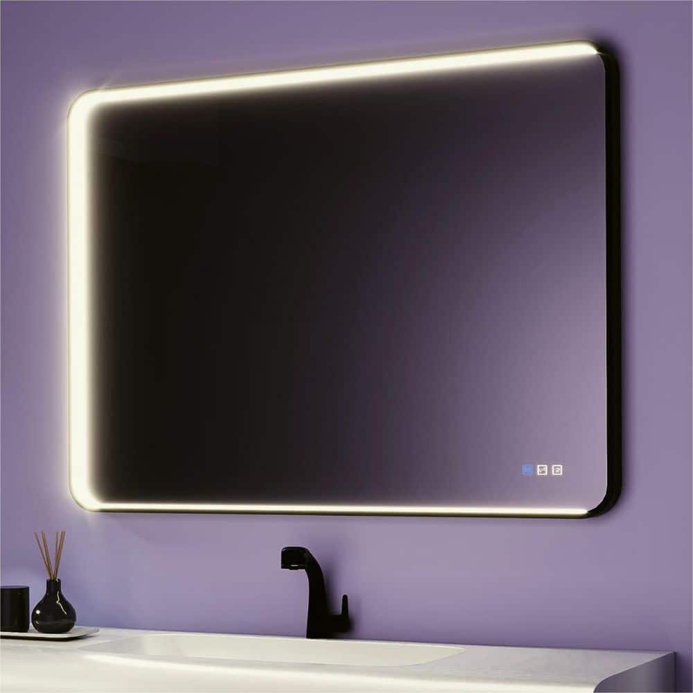 ONWITH 48 in. W x 36 in. H Rectangular Aluminum Framed Light Dimmable ...