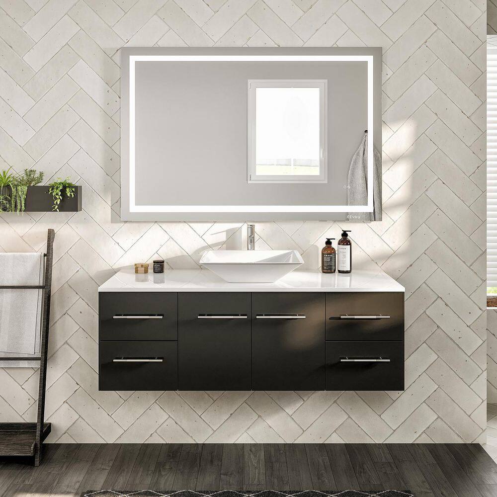 Eviva Totti Wave 48 in. W x 21 in. D x 22 in. H Bathroom Vanity in ...