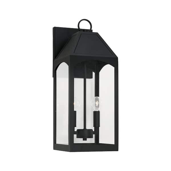 Capital Lighting Fixture Company Burton 20.5 in. 2-Light Black Outdoor Hardwired Medium Wall ...