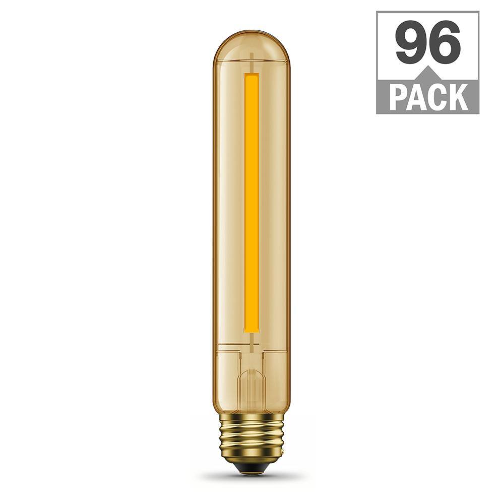 Feit Electric 60-Watt Equivalent T10L Dimmable Straight Filament Amber ...