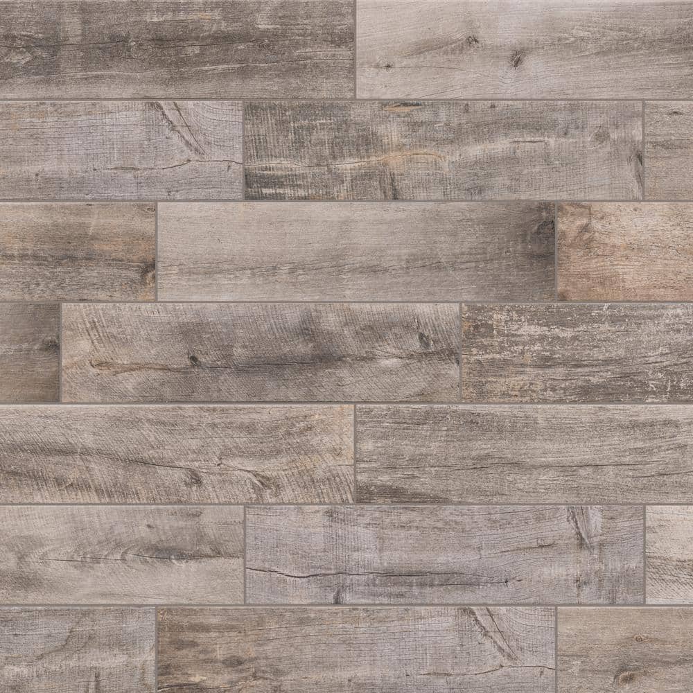 Florida Tile Home Collection Sunset Wood Dark Grey 6 in. x 24 in ...