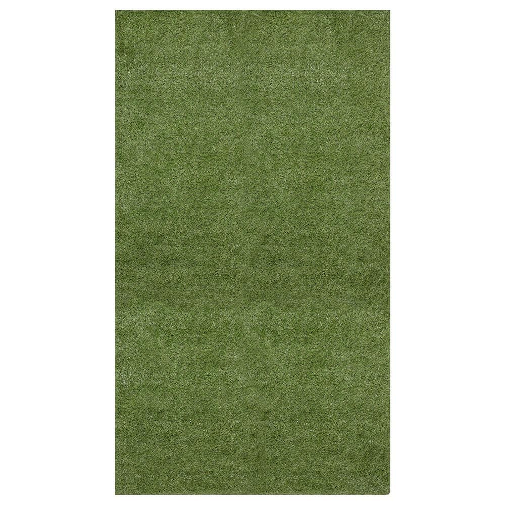 Ottomanson Evergreen Collection 7 ft. x 49 ft. Indoor/Outdoor Green ...