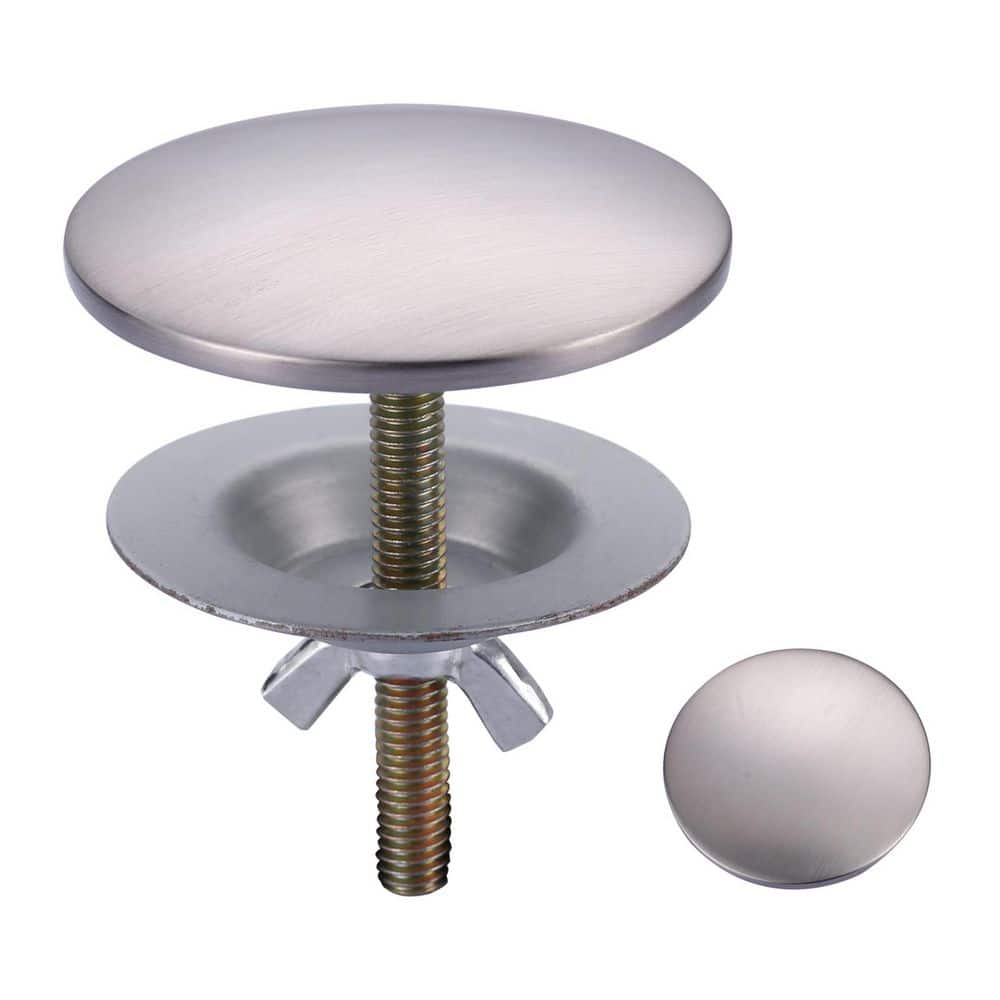 AVITAS 2 in. Kitchen Round Brass Sink Hole Cover in Brushed Stainless ...