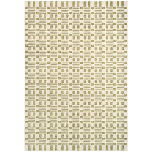 Nourison Nordic Green 4 ft. x 6 ft. Geometric Contemporary Area Rug ...