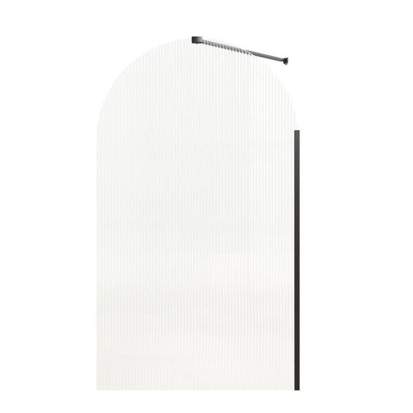 Xspracer Victoria 33 in. W x 58 in. H Fixed Frameless Tub Door in Matte ...