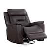SPRUCE & SPRING Barnabas Brown Leather Swivel Rocker Manual Recliner ...