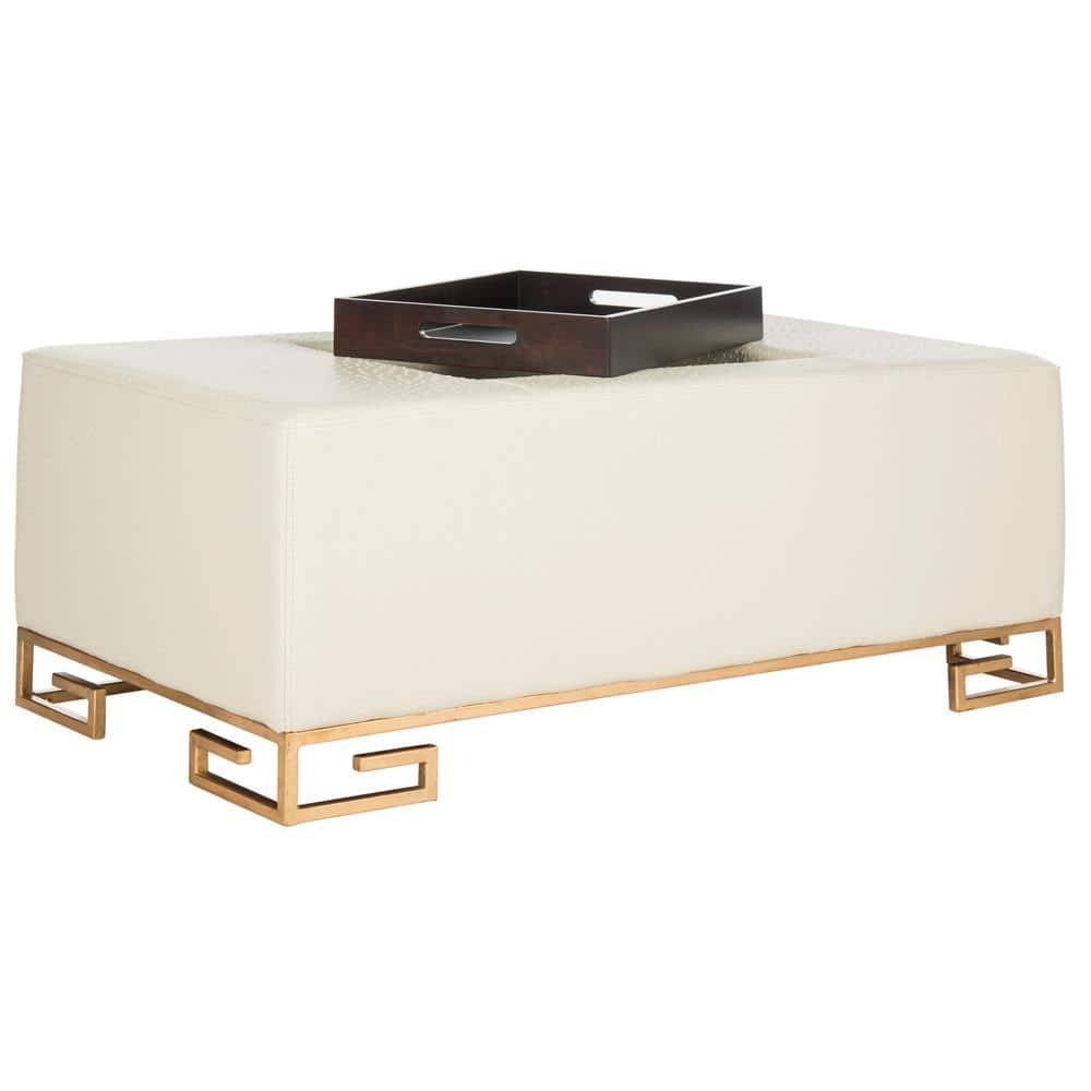 SAFAVIEH Julian Cream Table Ottoman FOX6243A - The Home Depot