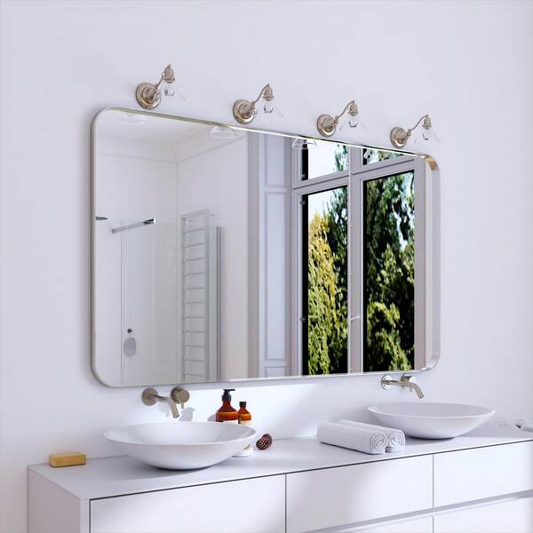 TOOLKISS 60 in. W x 36 in. H Rectangular Aluminum Framed Wall Bathroom ...