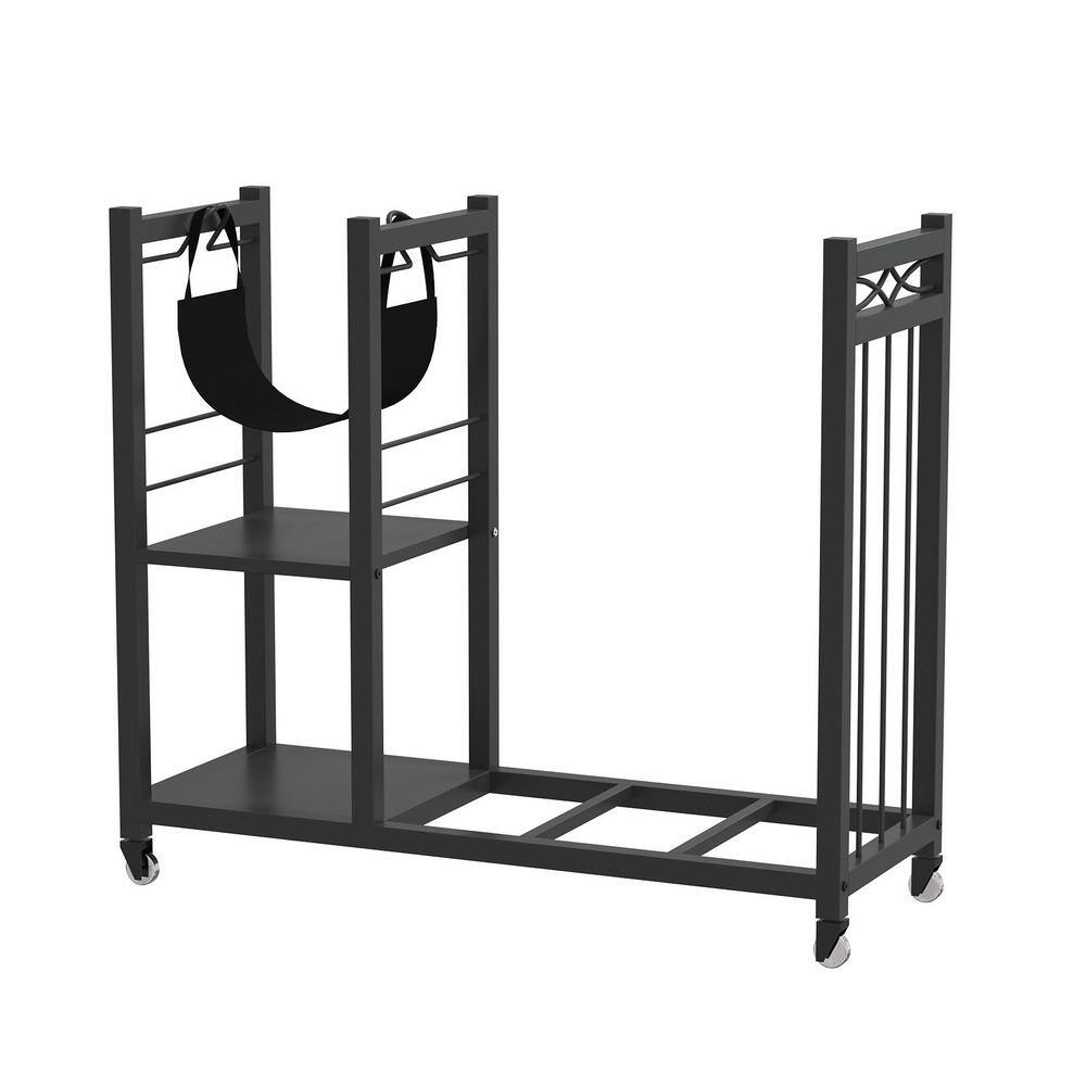 Cesicia 12"D x 31"W x 28"H Metal Rectangular Firewood Storage Log Rack ...