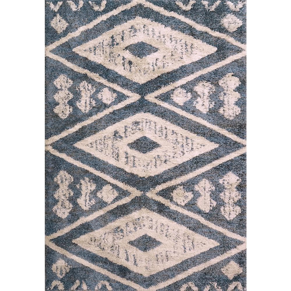 Dynamic Rugs Cruz 2 ft. 7 in. X 4 ft. 11 in. Blue/Ivory Moroccan Indoor ...