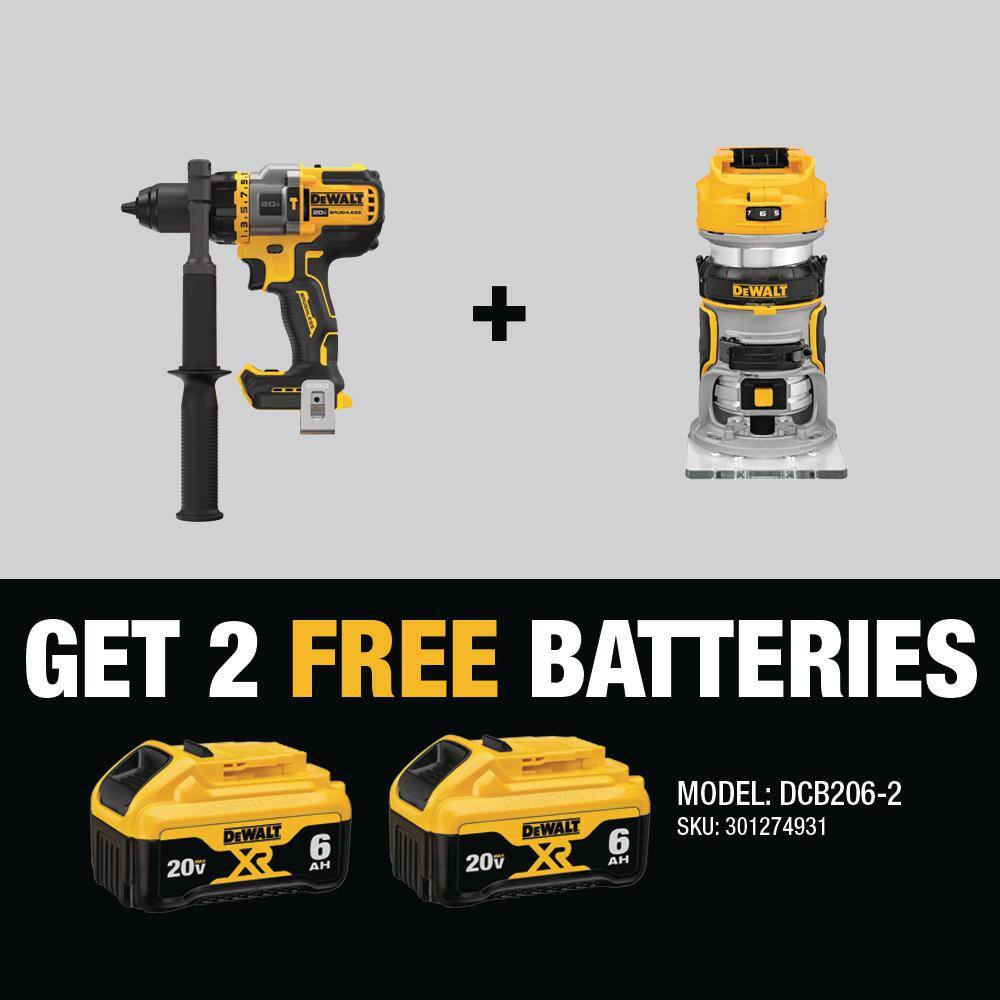 DEWALT 20V MAX Brushless Cordless 1/2 in. Hammer Drill/Driver with ...