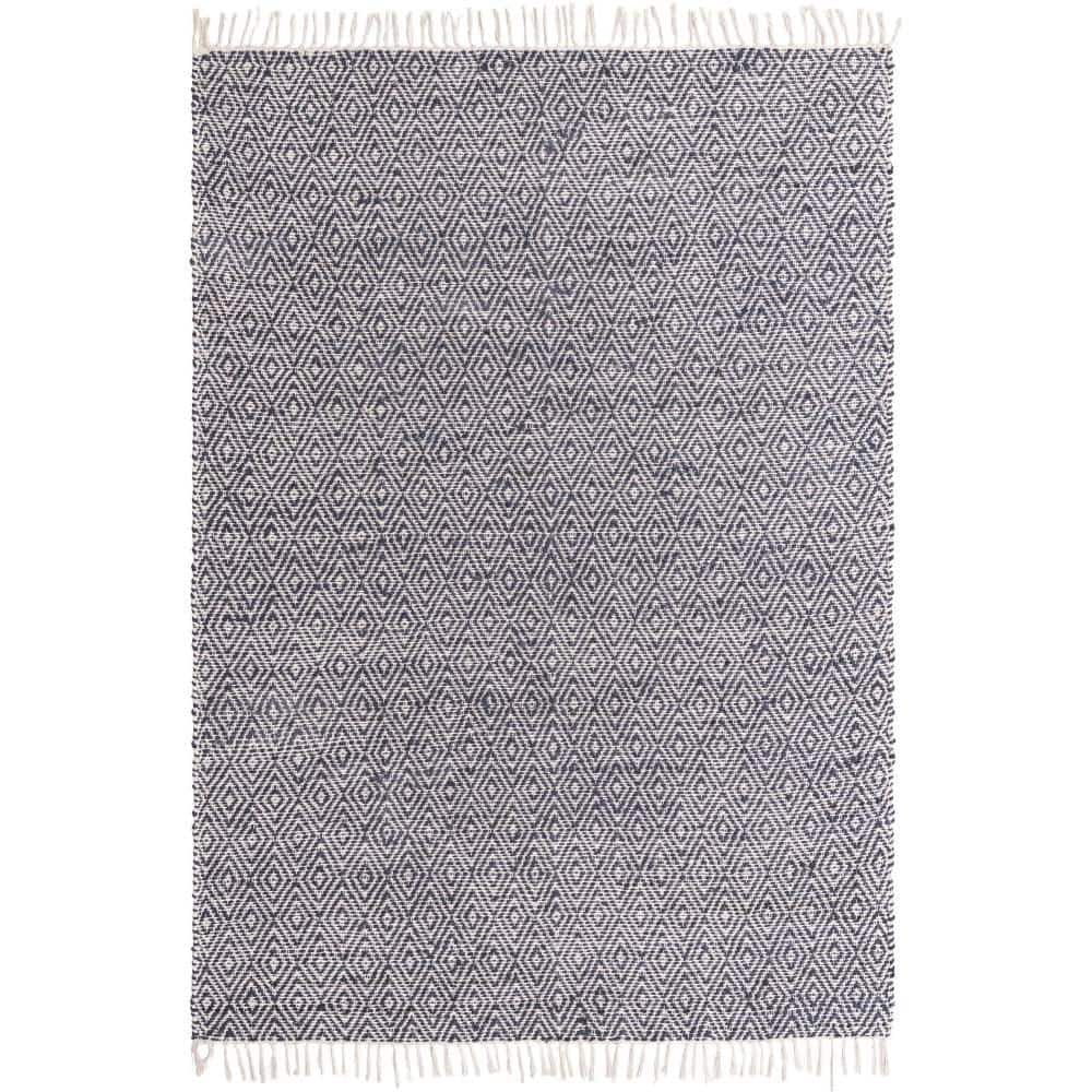 Unique Loom Chunky Jute Assam White Navy 7' 1 x 10' 0 Area Rug 3188389 ...