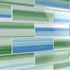 Bodesi Tidal 4 in. x 12 in. Glass Tile for Kitchen Backsplash and ...