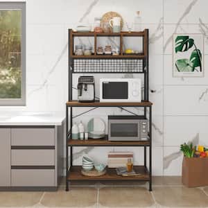 Winado Brown 5 plus - Shelf Metal 31.5 in. W Baker's Rack 302558810170 - The Home Depot