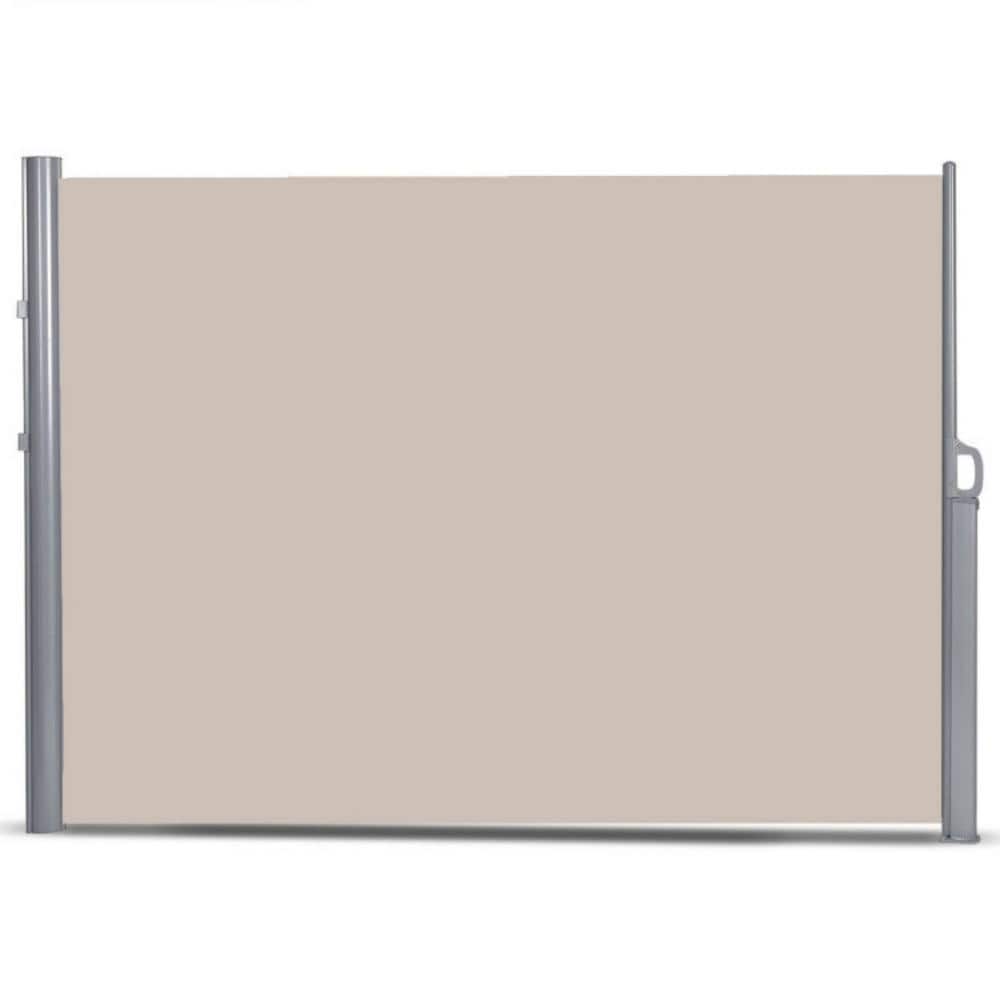 Clihome 118.5 in. W x 71 in. H Patio Retractable Aluminum Folding Side ...