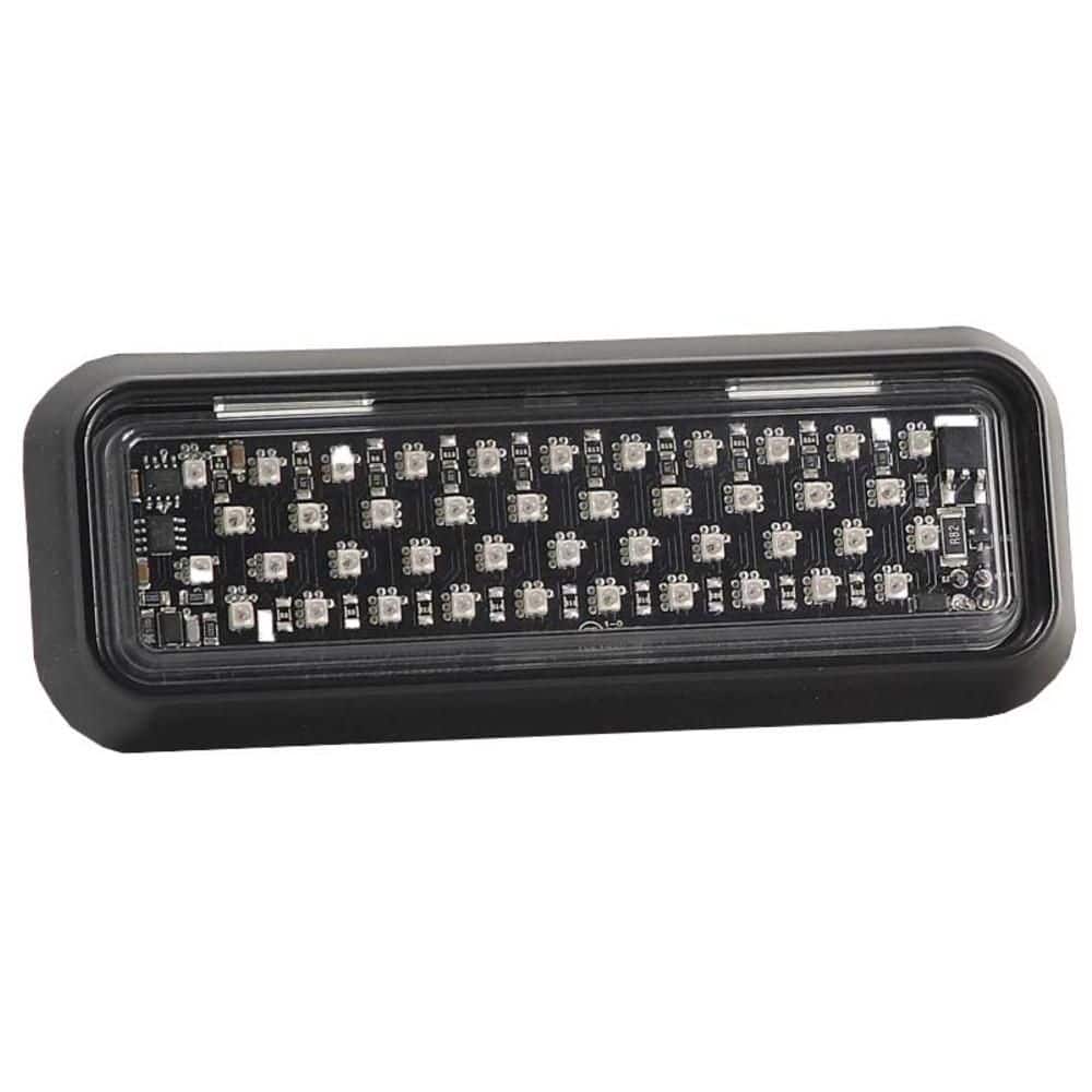 Emergency Lighting-Thin Auxiliary, Clear LED, Black Bezel, 12V DLXT-121 ...