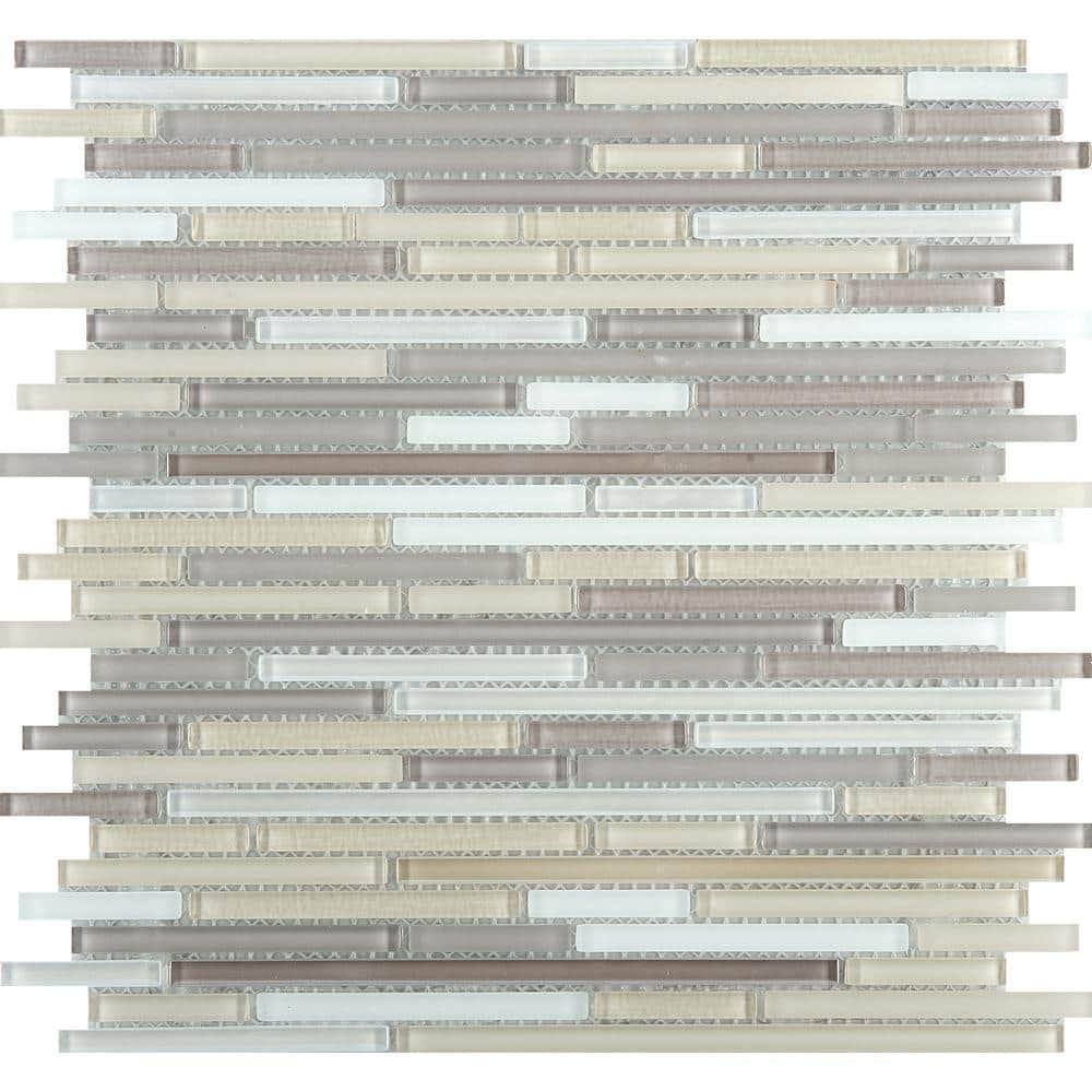 EMSER TILE Infinity Aeon Glossy 11.73 in. x 11.73 in. x 4mm Glass Mesh ...