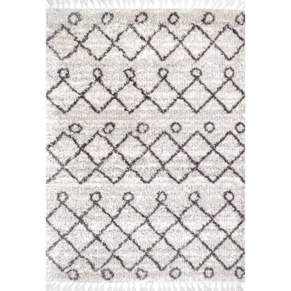 nuLOOM Transitional Kristi Shag Ivory 6 ft. x 6 ft. Area Rug KKEL02A ...