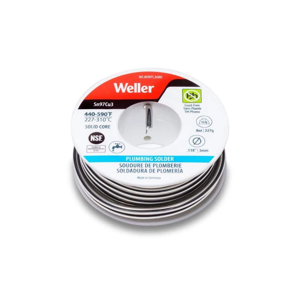 Weller Plumbing Solder Wire 3mm/0.118 in. 227g/8 oz. WLWIRPL3080 - The ...
