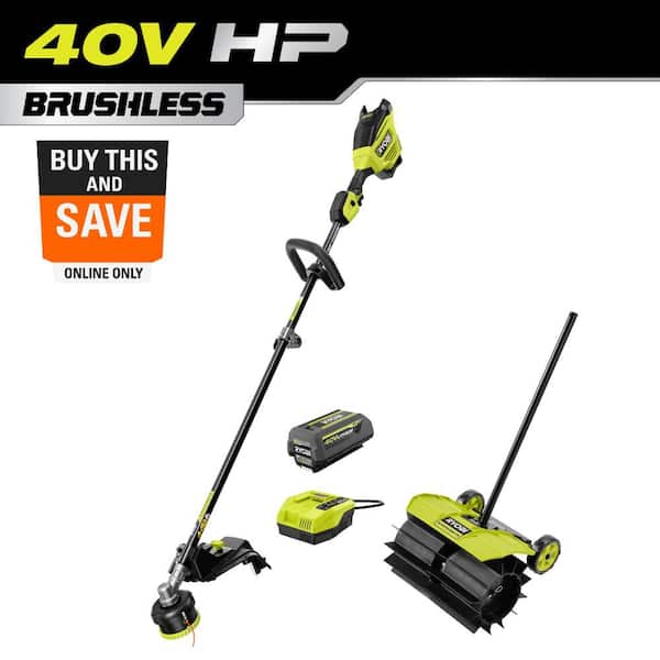 RYOBI 40V HP Brushless Whisper Series 17" Cordless Attachment Capable ...