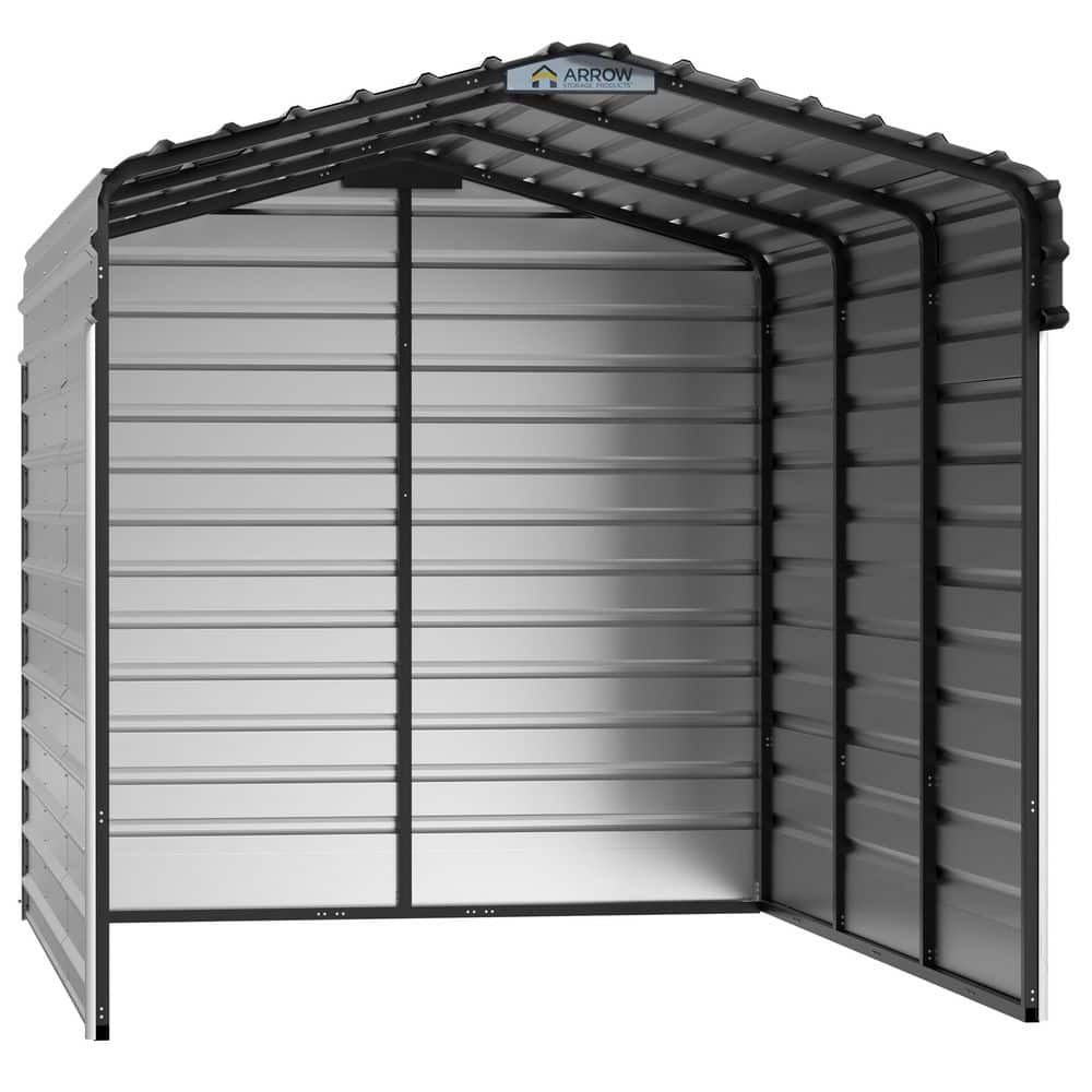 Arrow 10 ft. W x 15 ft. D x 9 ft. H Eggshell Galvanized Steel Carport ...