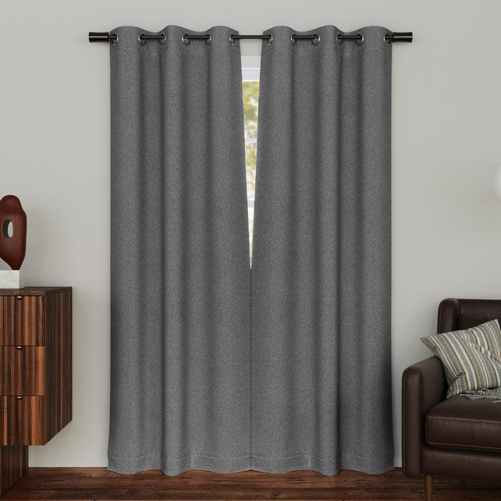 Sun Zero Fellswood Magnetic Closure Graphite Gray Polyester 37 in. W x 84 in. L Grommet 100% ...