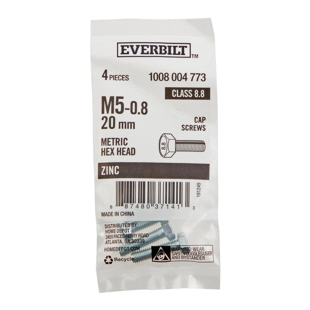 Everbilt M5-0.8 x 20 mm Zinc Socket Cap Head Internal Hex Drive Cap ...