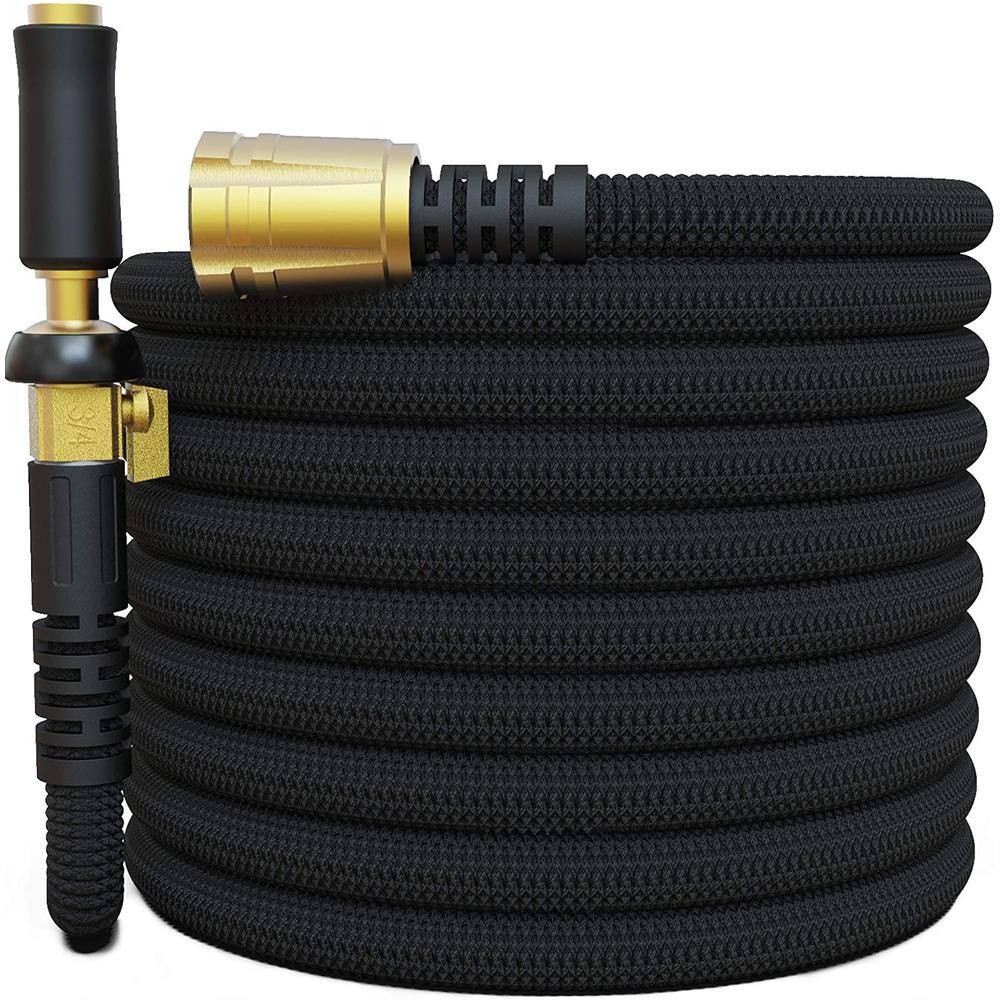 100 ft. Garden Hose Latex Core 3/4 in. Easy Removal Solid Brass ...
