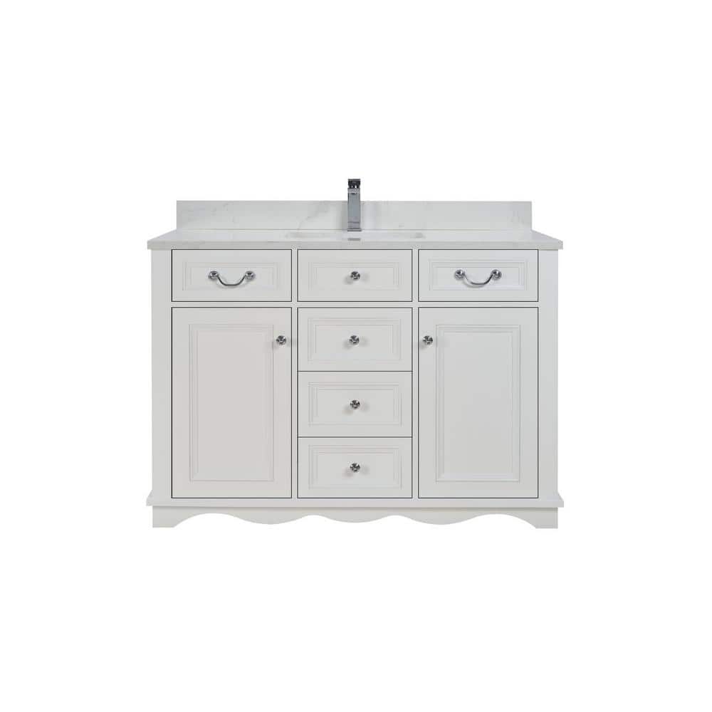 Legion Furniture French Contemporary Series 48 in. Freestanding White ...