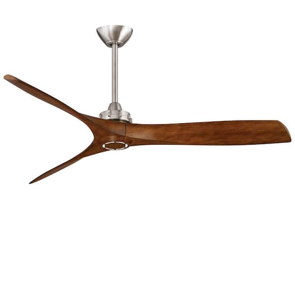 MINKA-AIRE Aviation 60 in. Indoor Brushed Nickel and Distressed Koa ...