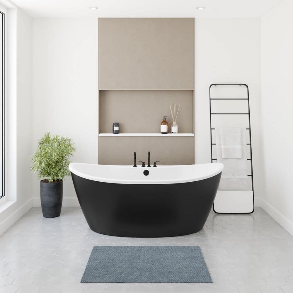 MAAX Delsia AcrylX 66 in. x 36 in. Freestanding Soaking Bathtub with ...