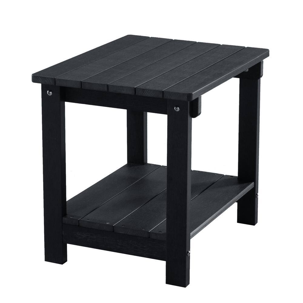 Sudzendf Black Plastic Outdoor Patio Side Table, Coffee Table ...