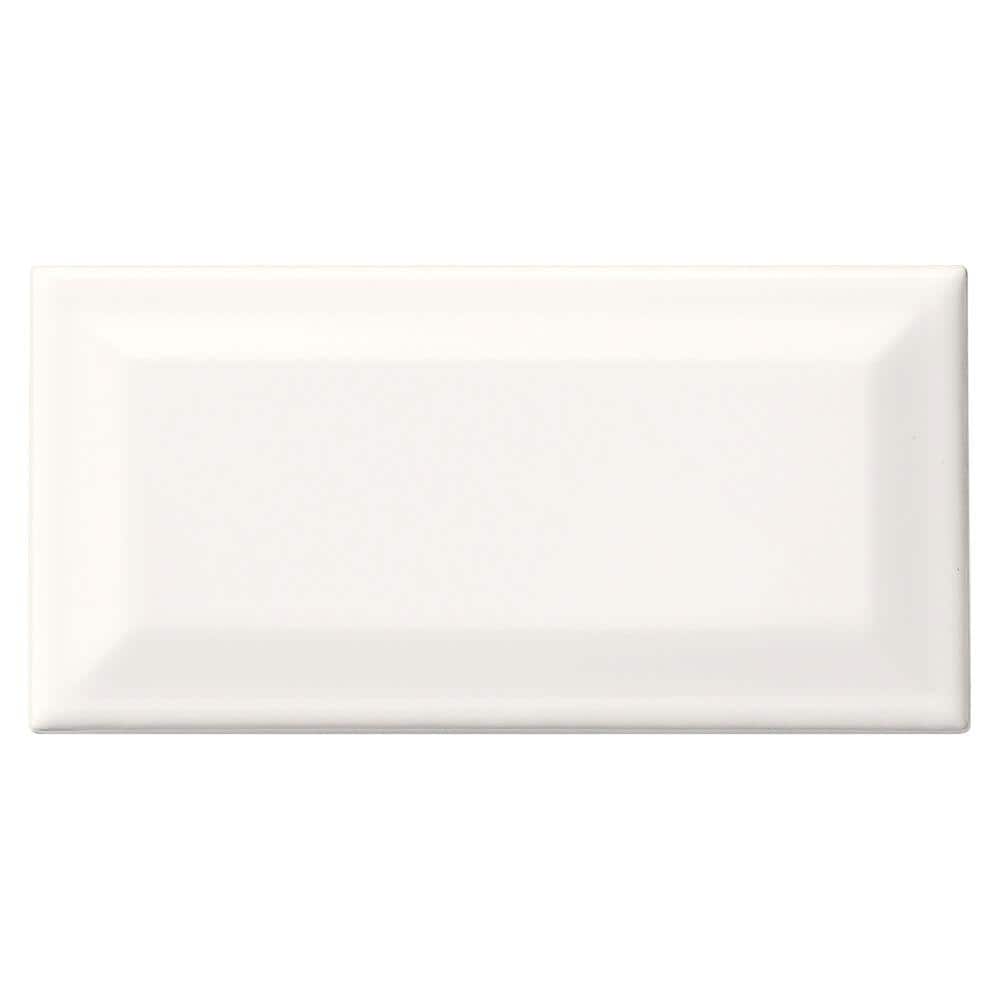 Daltile Rittenhouse Square 3 in. x 6 in. Glazed Ceramic Bevel White ...