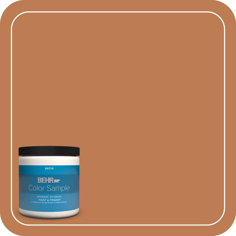 BEHR PREMIUM PLUS 8 oz. #260D-6 Chai Spice Satin Enamel Interior ...