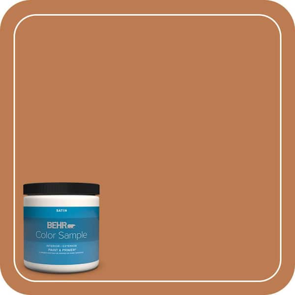 BEHR PREMIUM PLUS 8 oz. #260D-6 Chai Spice Satin Enamel Interior ...