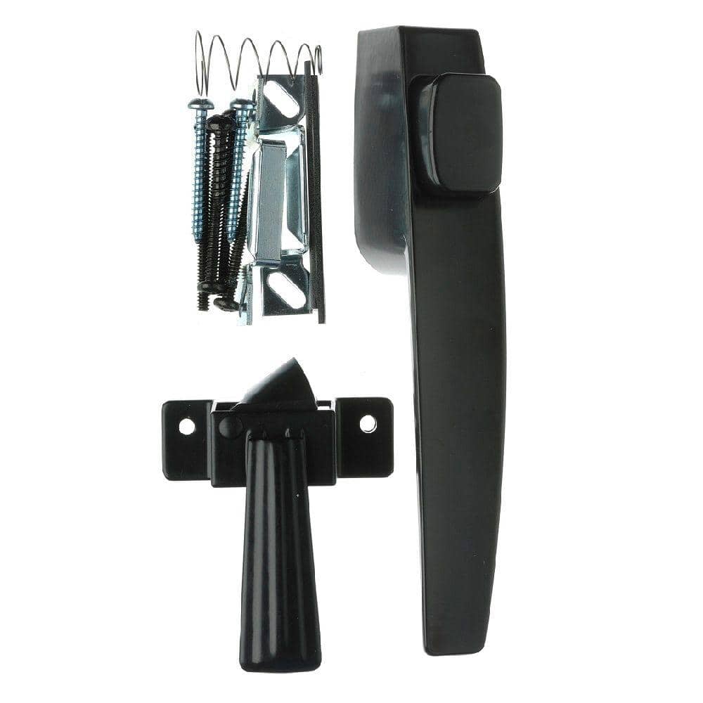 Wright Products Free-Hanging Black Push Button Handle Door Latch ...