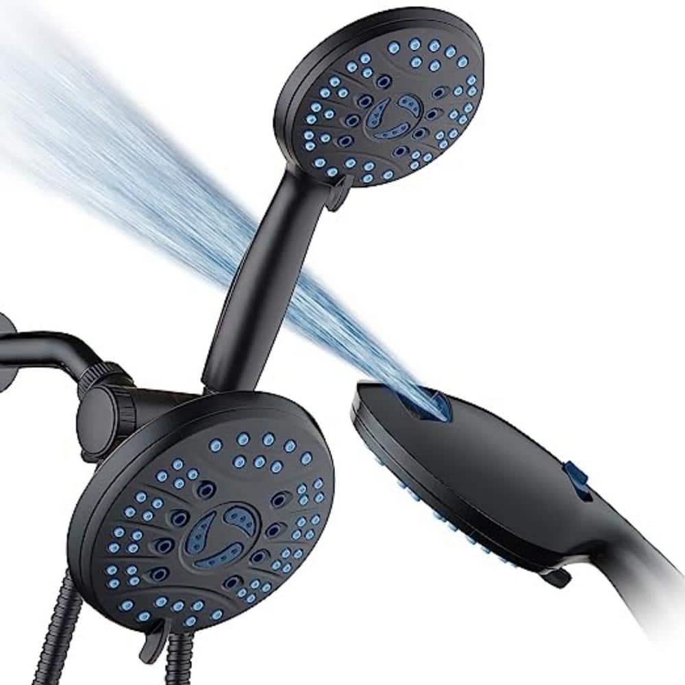 3-way Shower Head Combo 8-Spray Wall Mount Handheld Shower Head 2.5 GPM ...