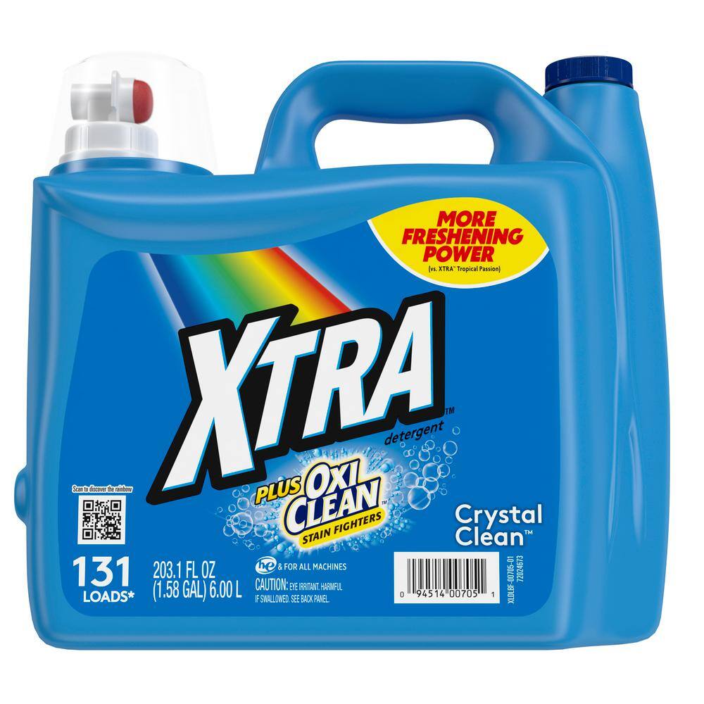 Xtra Crystal Clean Plus Oxiclean Dual HE Liquid Laundry Detergent 203 