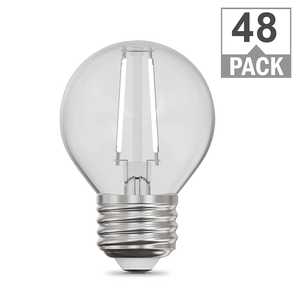 Feit Electric 60-Watt Equivalent G16.5 Globe Dimmable White Filament ...