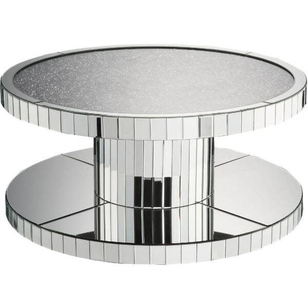 Benjara 40 in. Silver Rectangle Glass Top Coffee Table BM186938 - The ...