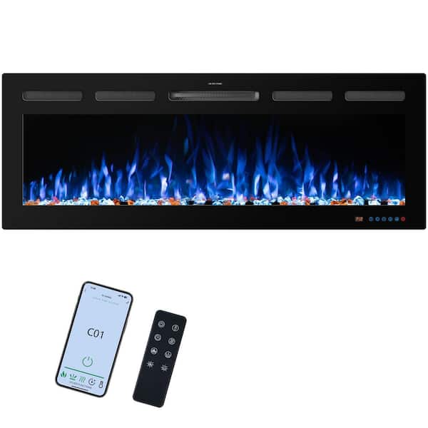 Delandgrand 65" Electric Fireplace Inserts, Wall Mounted, W/Adjustable ...