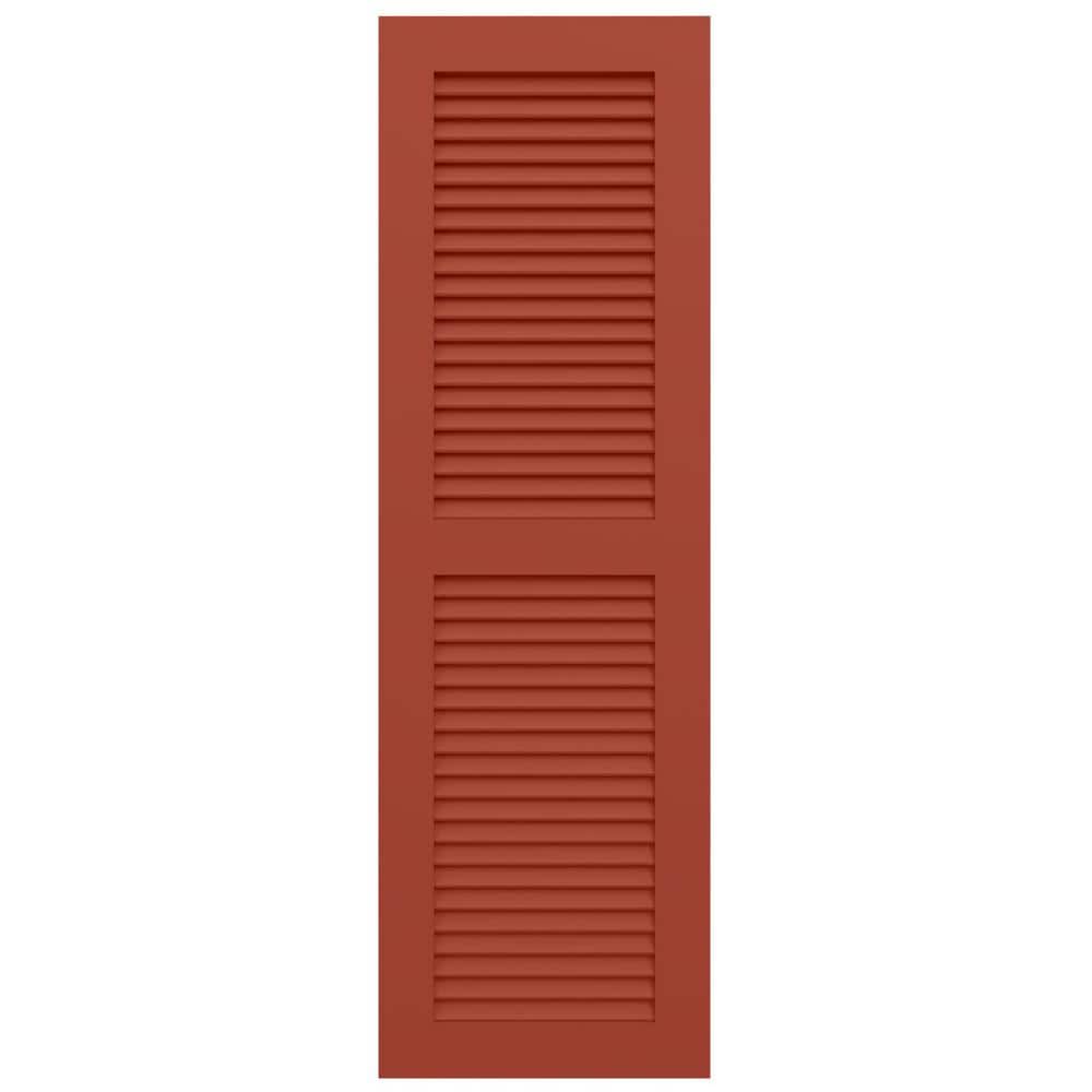 Ekena Millwork TruFit PVC 12 in. W x 60 in. H Louvered Vinyl Shutters ...