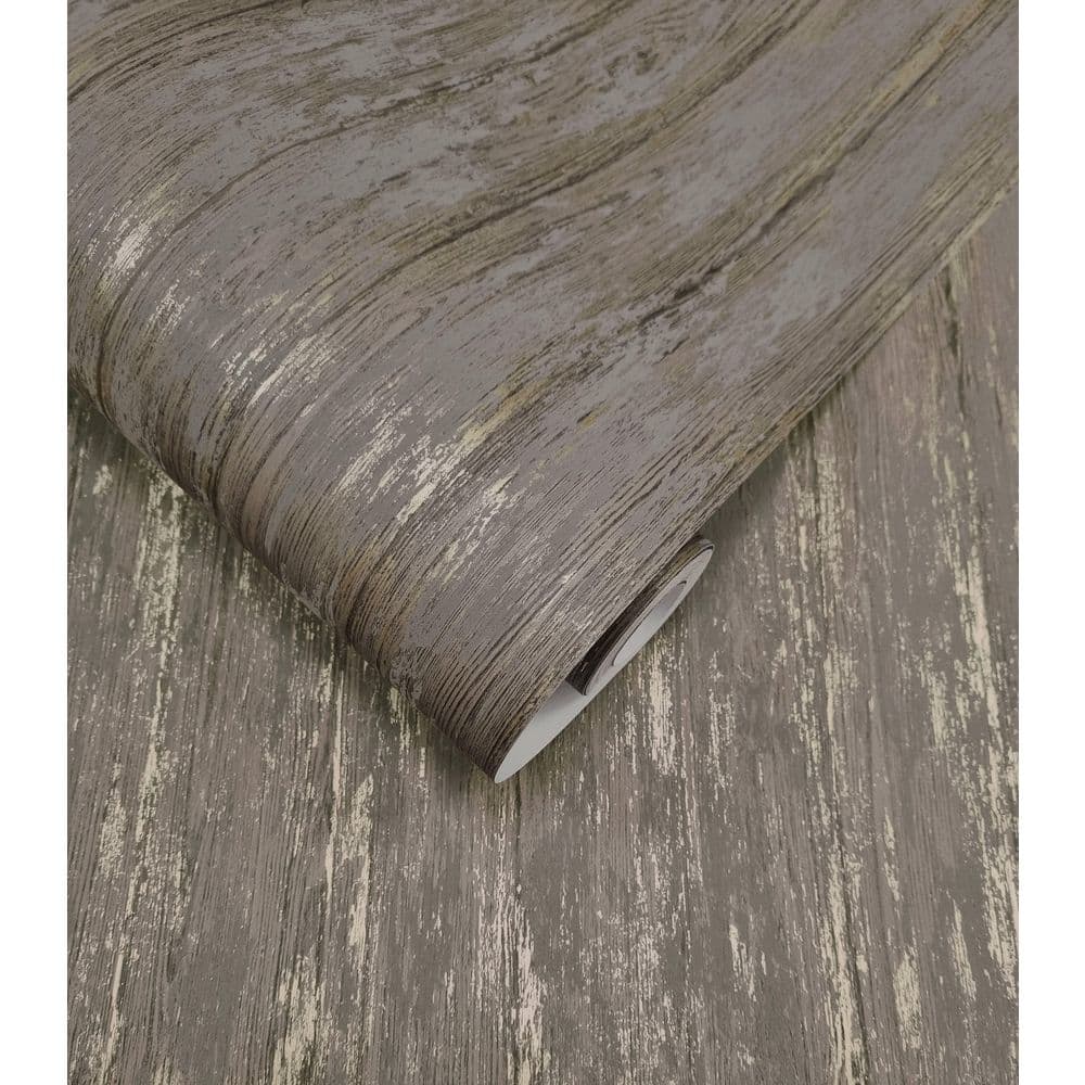 Walls Republic Charcoal Rustic Timber Textured Wallpaper Print Non ...