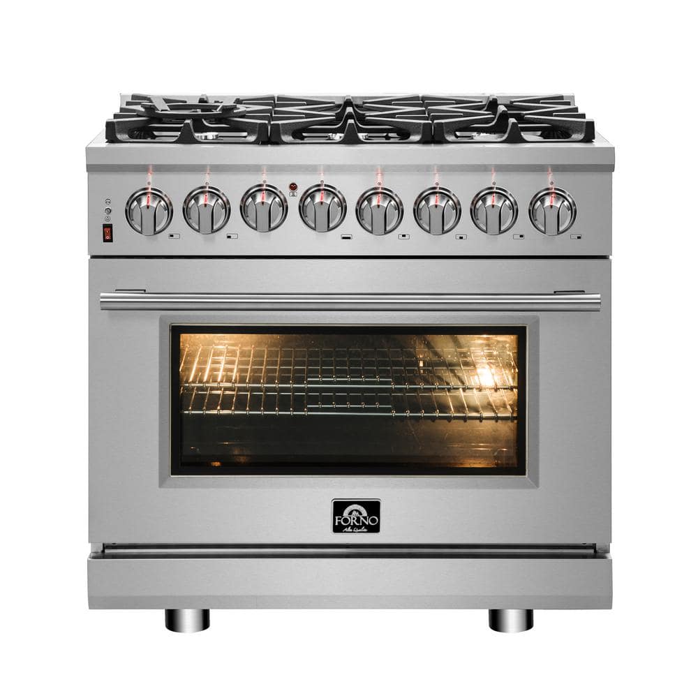 Forno Massimo 36 in. Freestanding French Door Dual Fuel Range FFSGS6325 ...